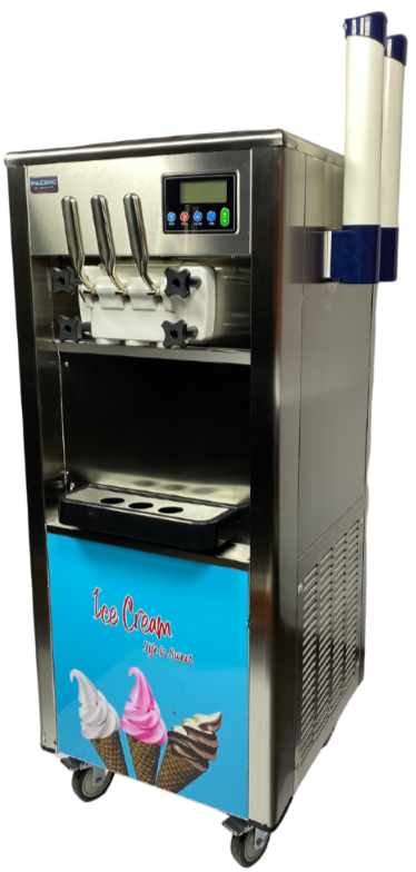 PACIFIC Ice Cream Machine w/ Pre-Cooling Floor Model 2 Flavor + Mix ...